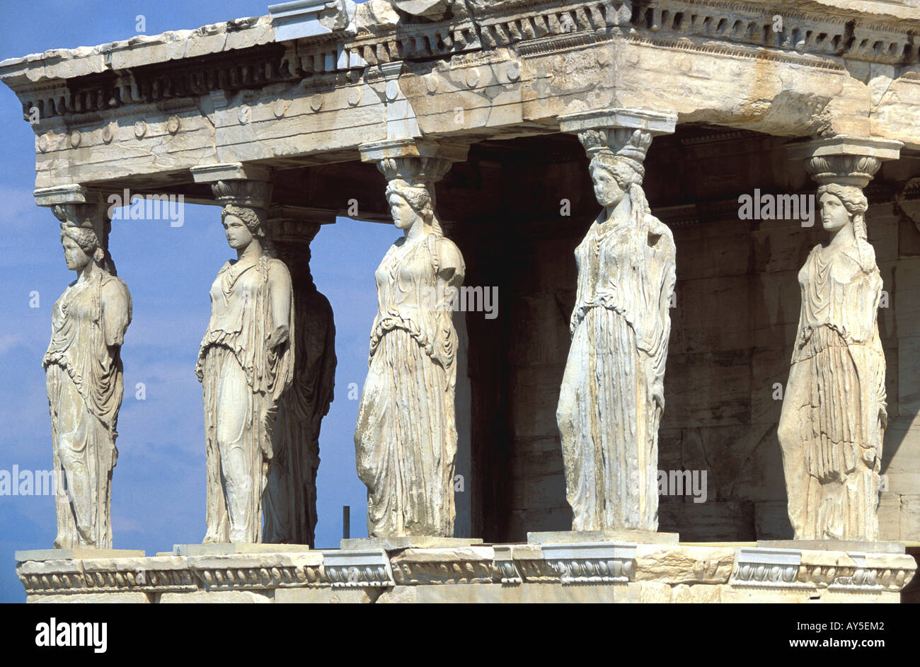 Greece Athens Acropole Erechteion Caryatids Stock Photo - Alamy
