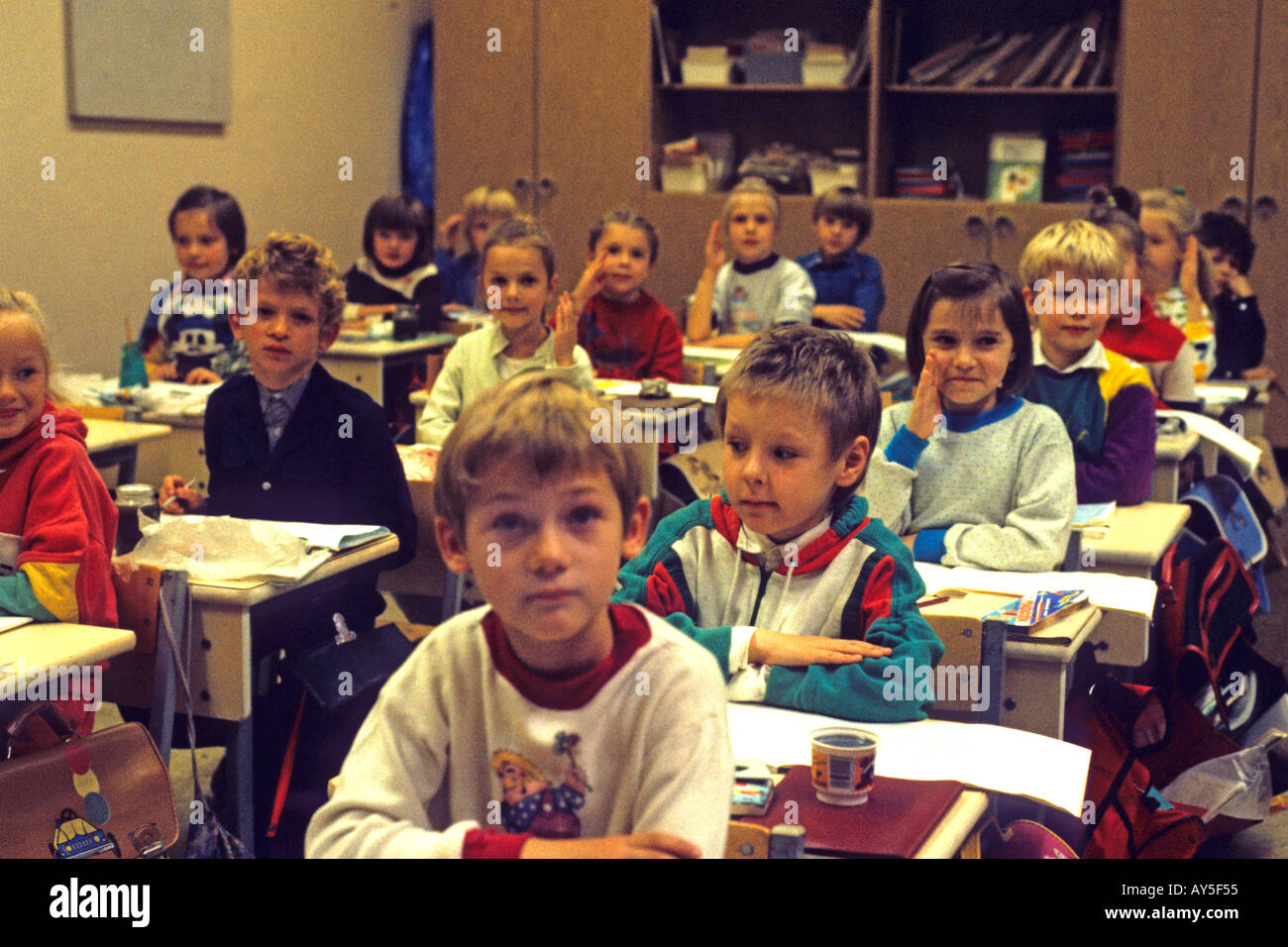 Education Kids in School Age 7 Moscow Russia Stock Photo - Alamy