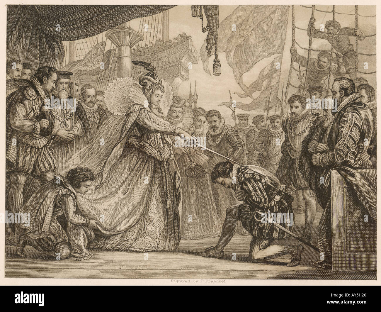 Francis Drake Knighted Stock Photo - Alamy