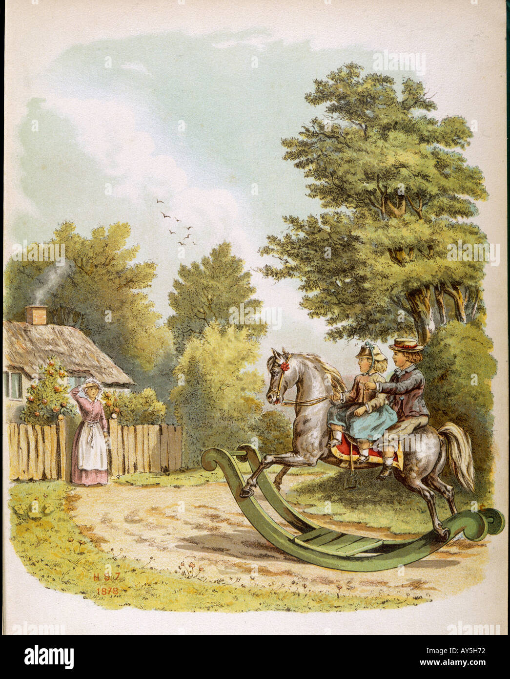 Woman on rocking horse hi-res stock photography and images - Alamy