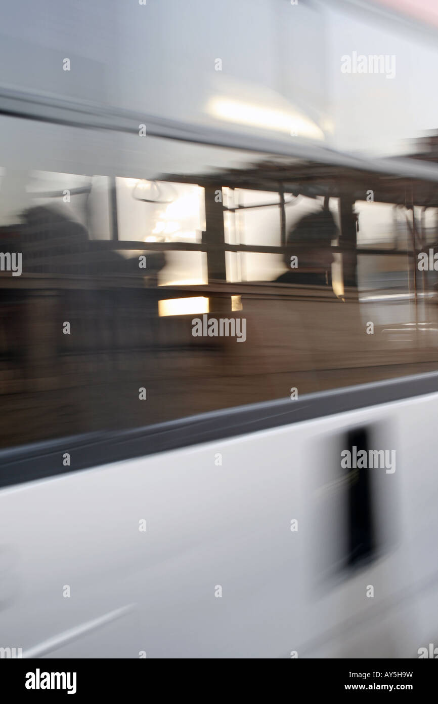 passengers on fast moving bus Stock Photo - Alamy