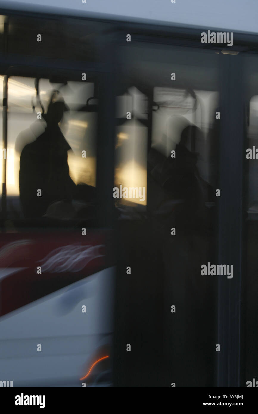 passengers on fast moving bus Stock Photo - Alamy