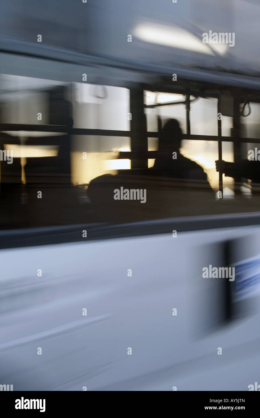passengers on fast moving bus Stock Photo - Alamy