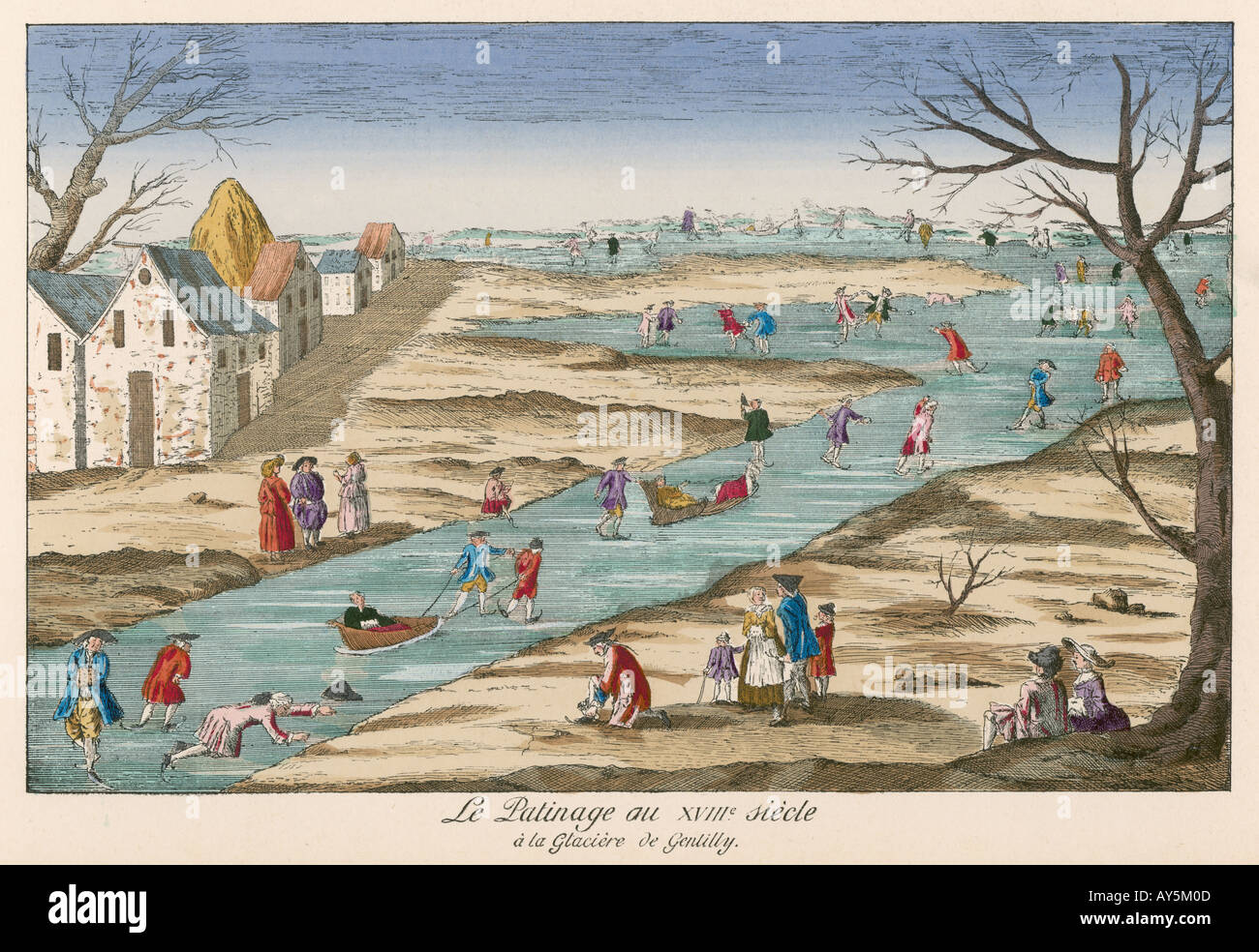 Ice Skating 18th Century Stock Photo - Alamy