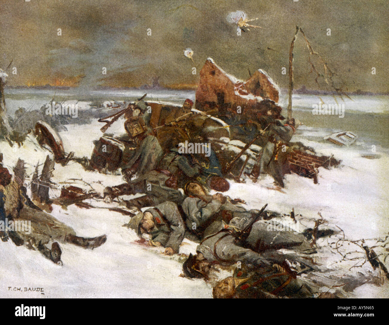 Ww1 Casualties In Snow Stock Photo - Alamy
