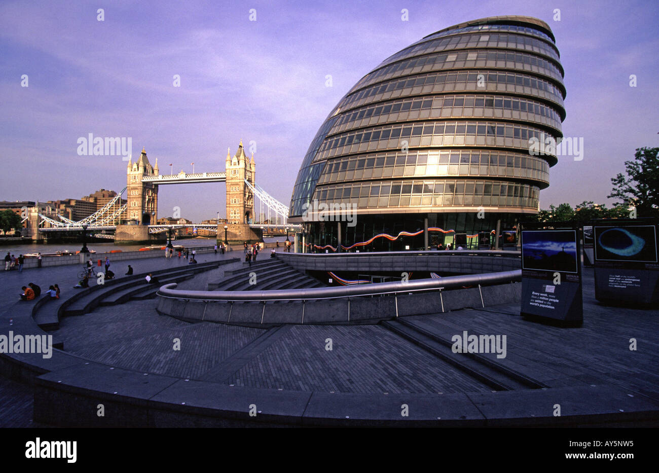 GLA City Hall and Tower Bridge in London UK Stock Photo - Alamy