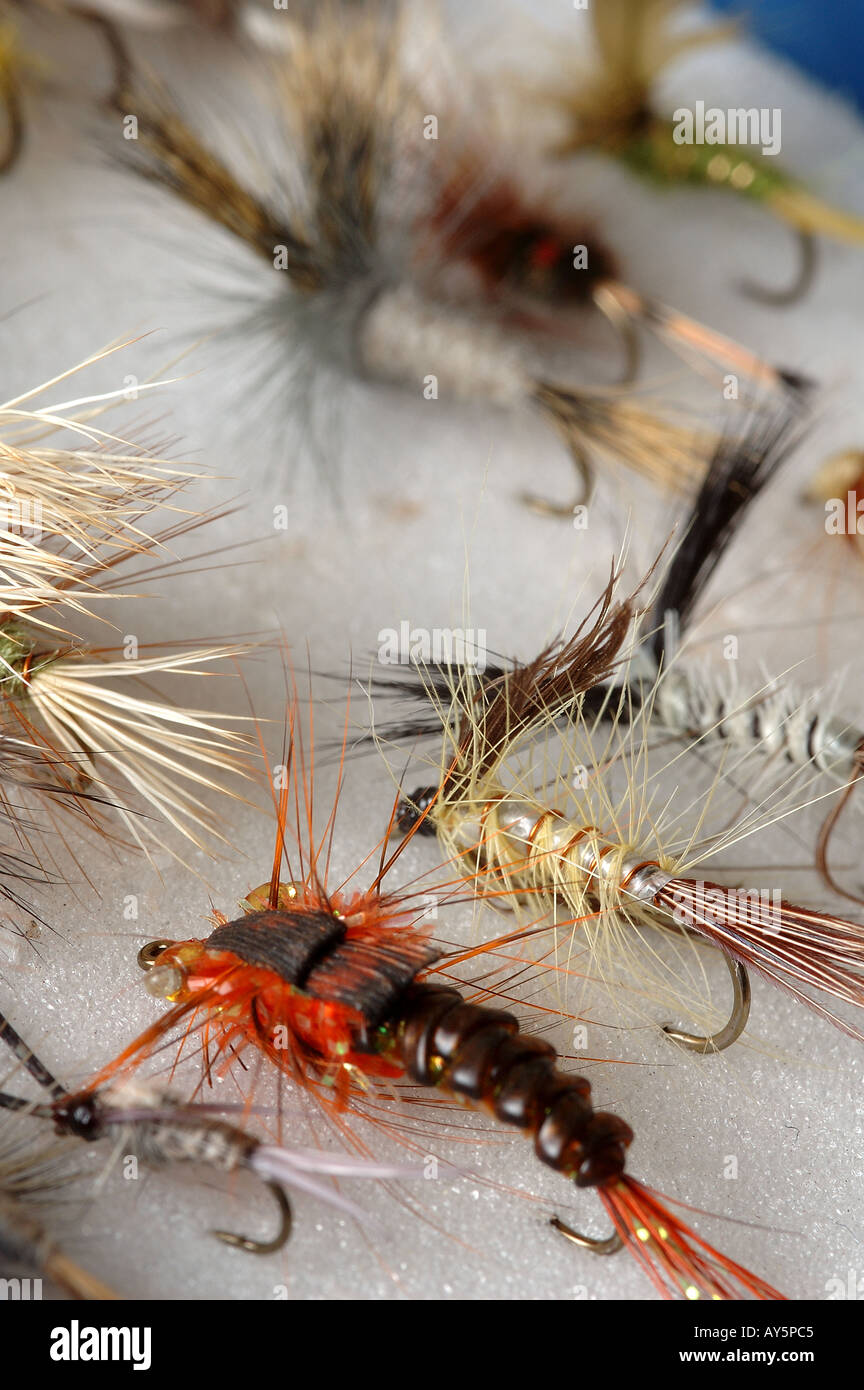 Fly Fishing Lures Stock Photo - Alamy