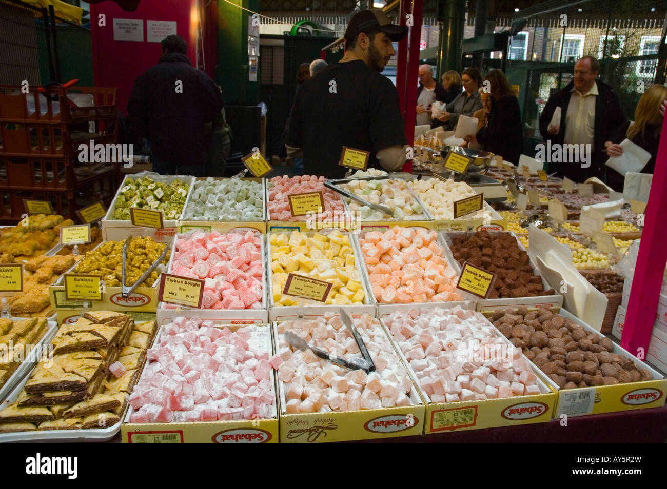 Turkish Delight stall at Borough Organic Market in London UK Stock ...