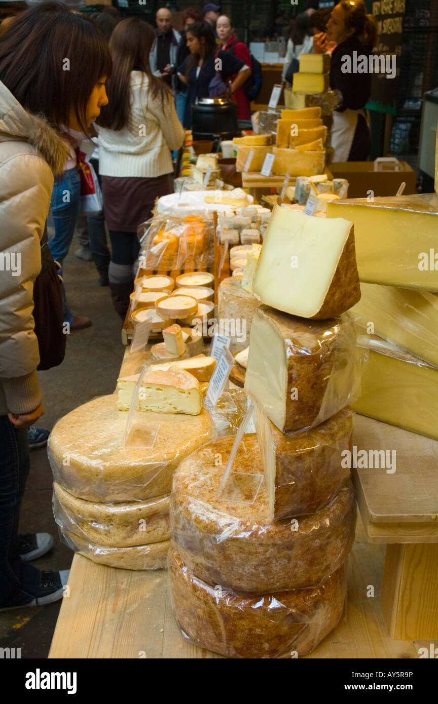 Cheese stall at Borough Organic market in London UK Stock Photo - Alamy