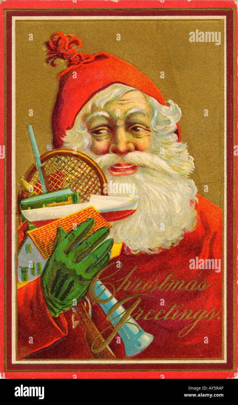 Santa And Presents Stock Photo - Alamy