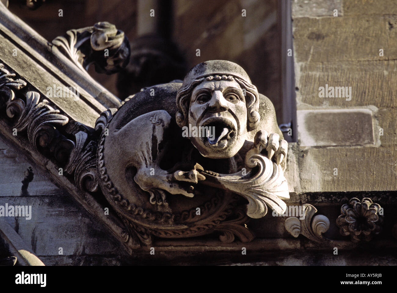 Carved gargoyle on the exterior of Westminster Abbey London UK Stock ...