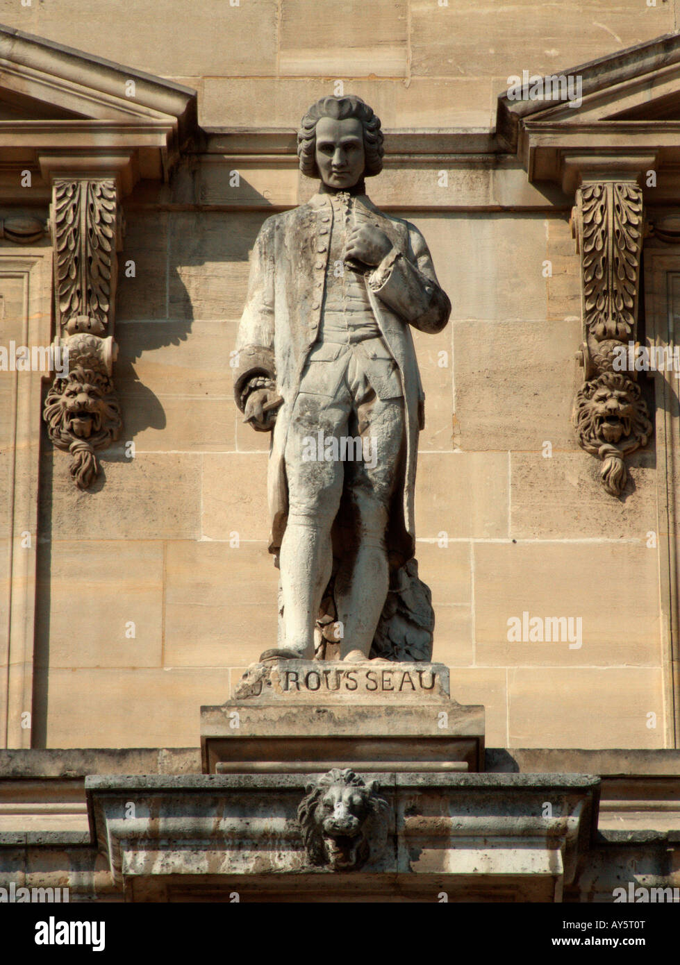 Gallery of statues at the courtyard of the Louvre Museum. Paris. France ...