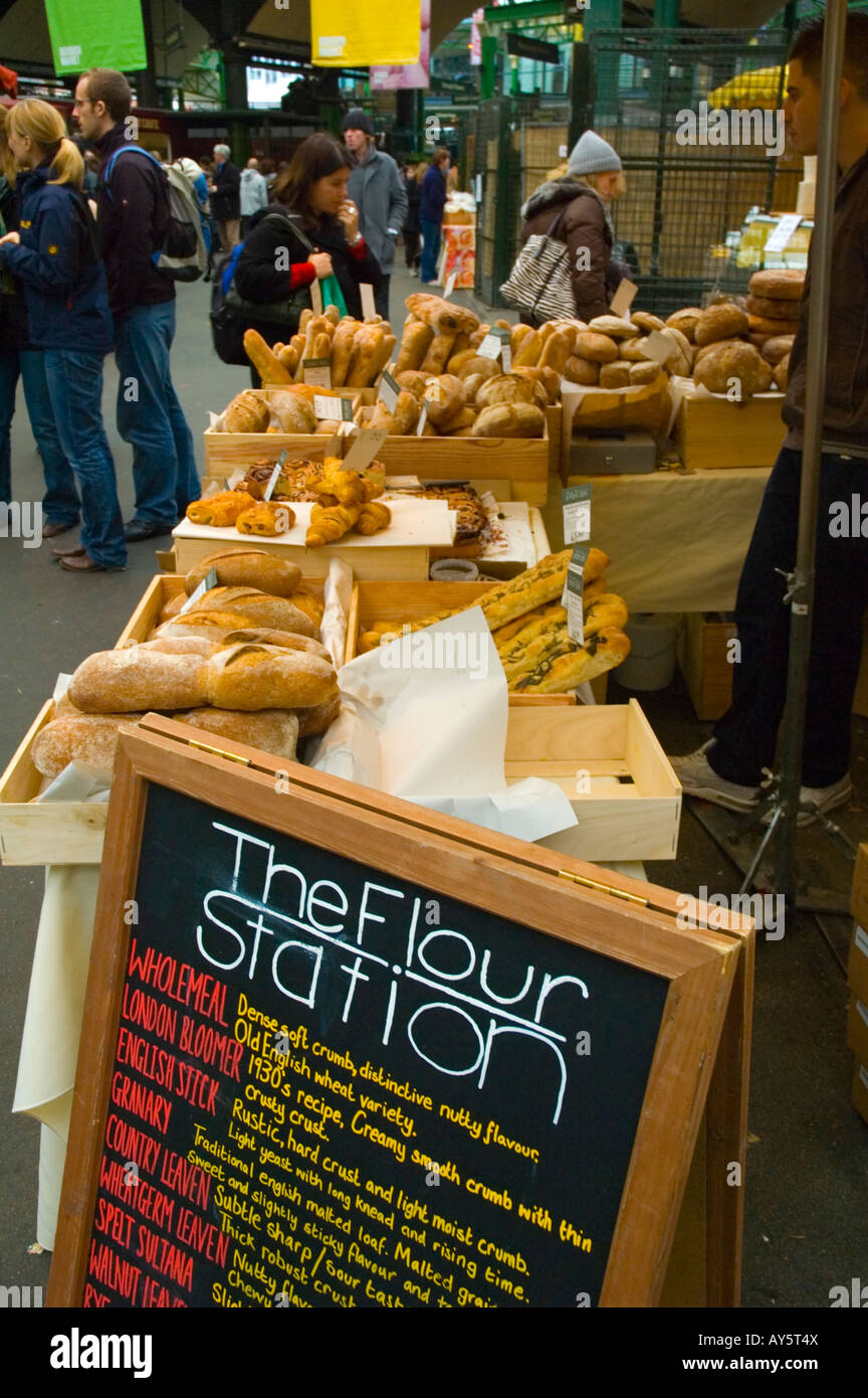 Bread stall at Borough Organic market in London UK Stock Photo - Alamy