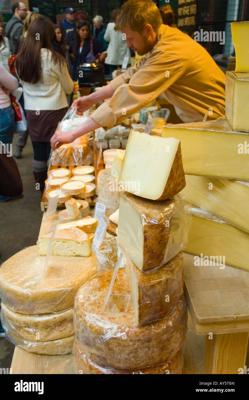 Cheese stall at Borough Organic market in London UK Stock Photo - Alamy