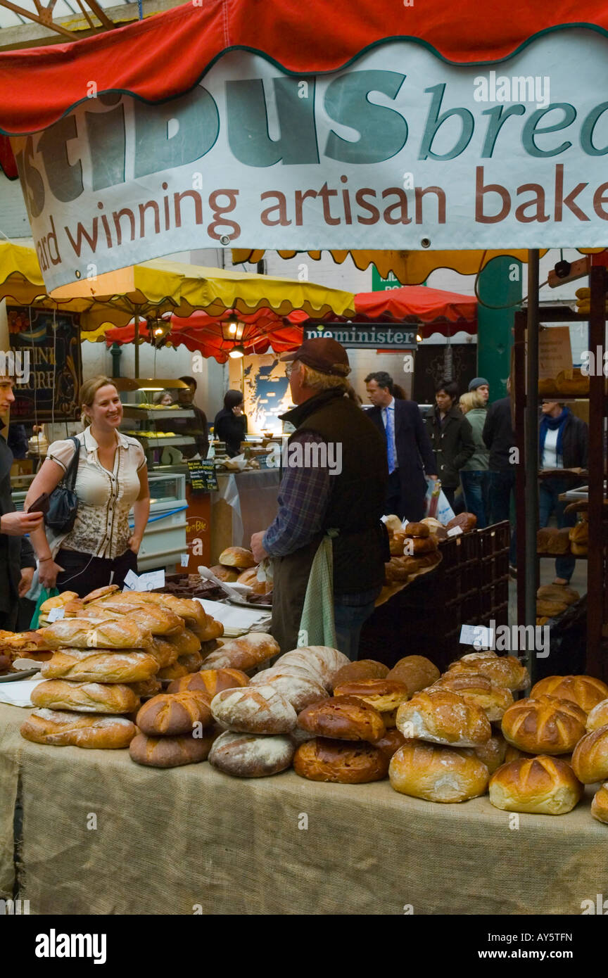 Bread stall at Borough Organic market in London UK Stock Photo - Alamy