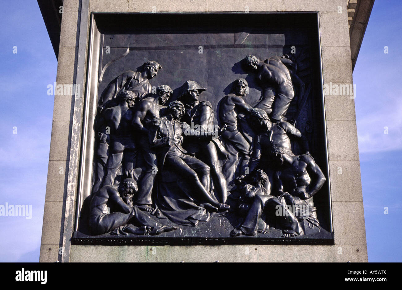 Death of Admiral Lord Nelson scene from the base of Nelsons Column ...