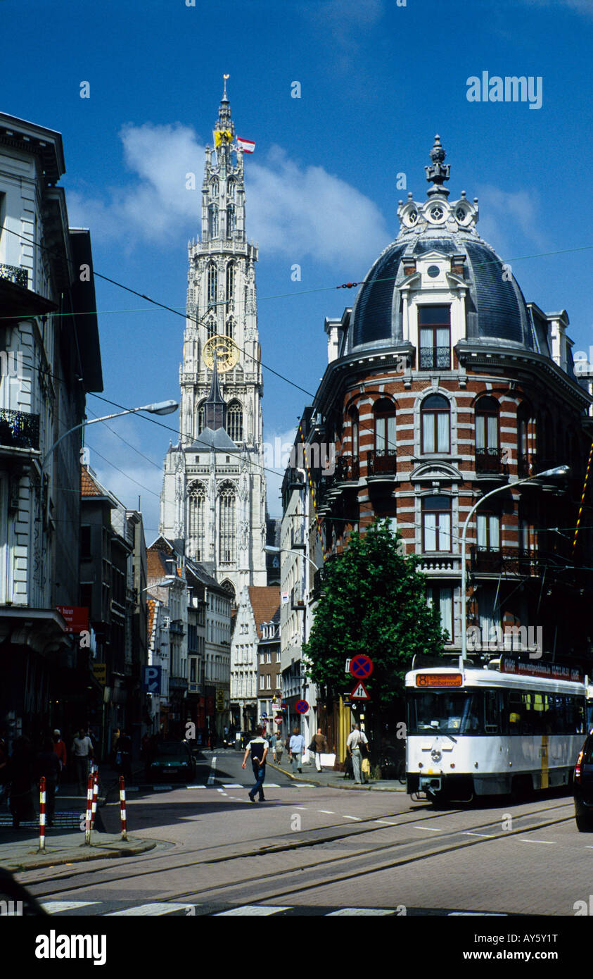 Street scene, Antwerp centre, Belgium Stock Photo - Alamy
