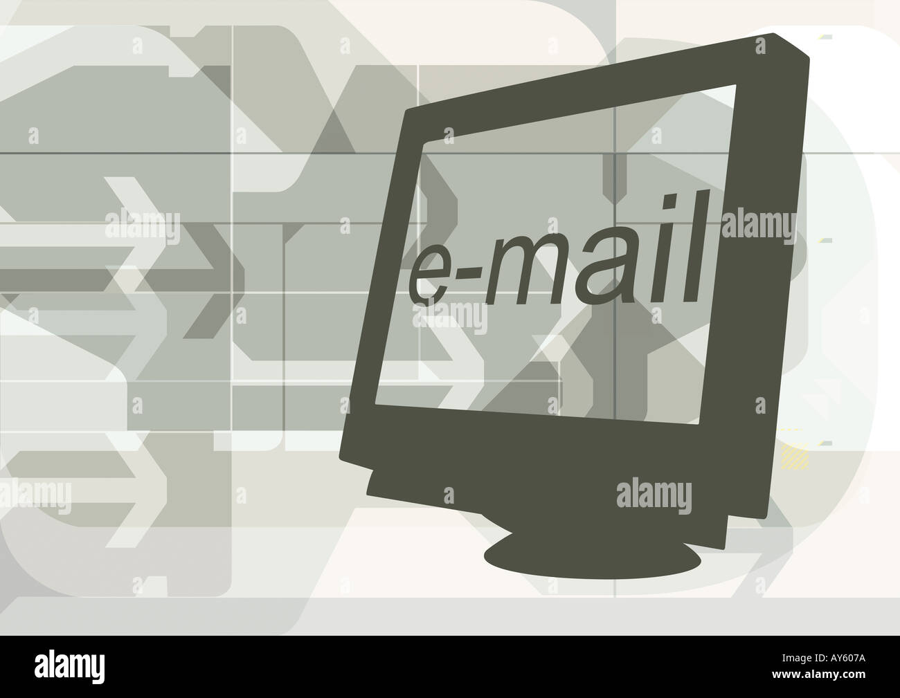 e mail flat computer screen iconic design Stock Photo - Alamy