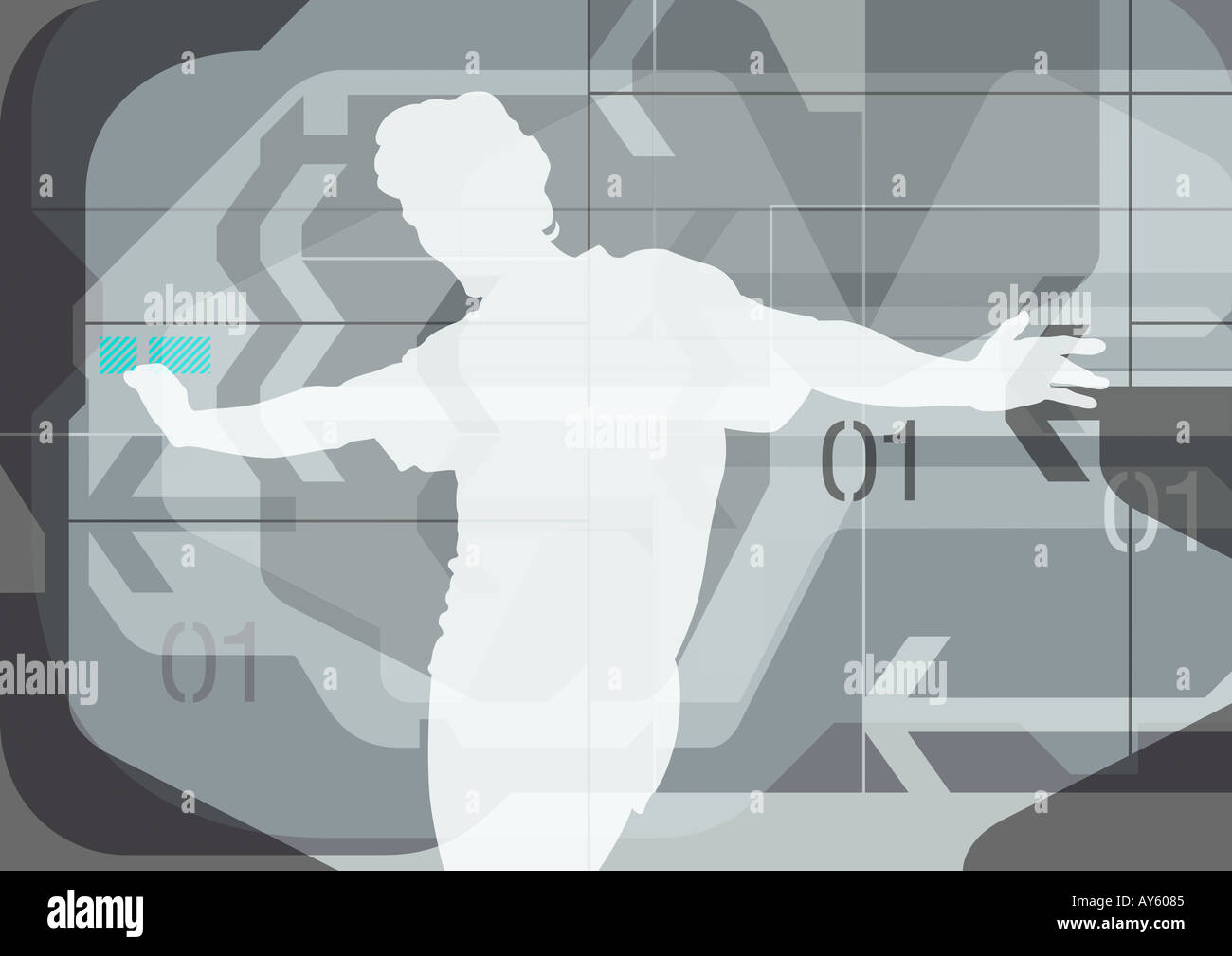 joyful man dancing iconic design Stock Photo - Alamy