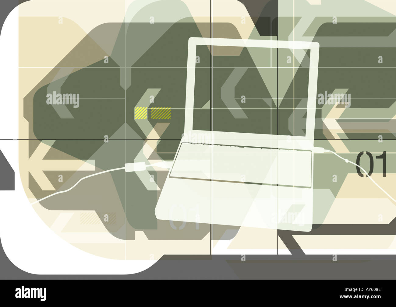 laptop iconic design Stock Photo - Alamy