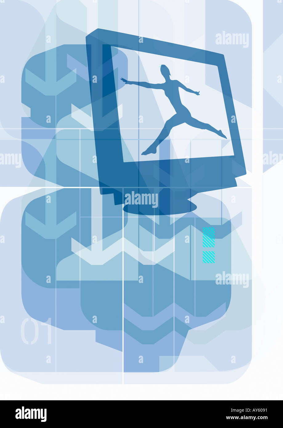 flat computer screen iconic design Stock Photo - Alamy