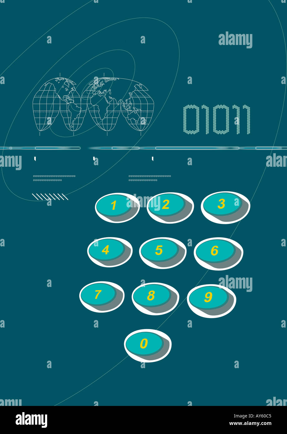 world telephone buttons iconic design Stock Photo - Alamy