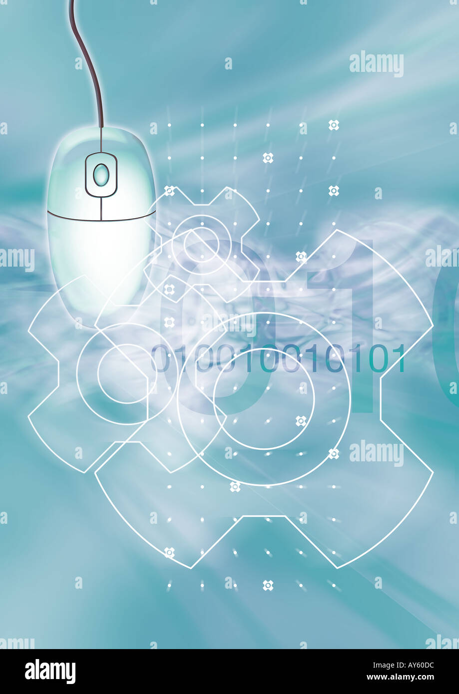 iconic mouse with geometric shape on glowing background Stock Photo - Alamy