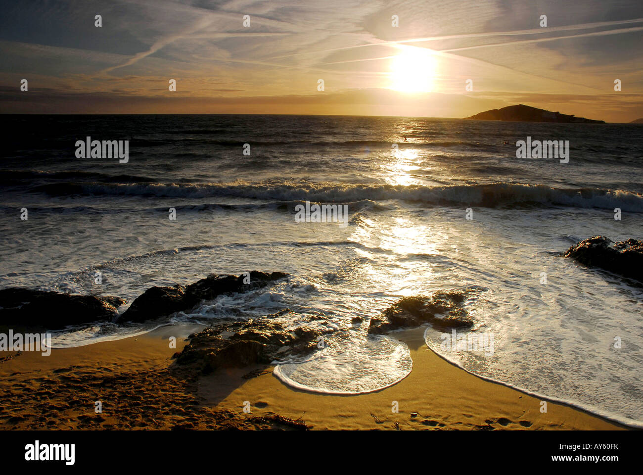 Golden Sands Sunset Stock Photo - Alamy