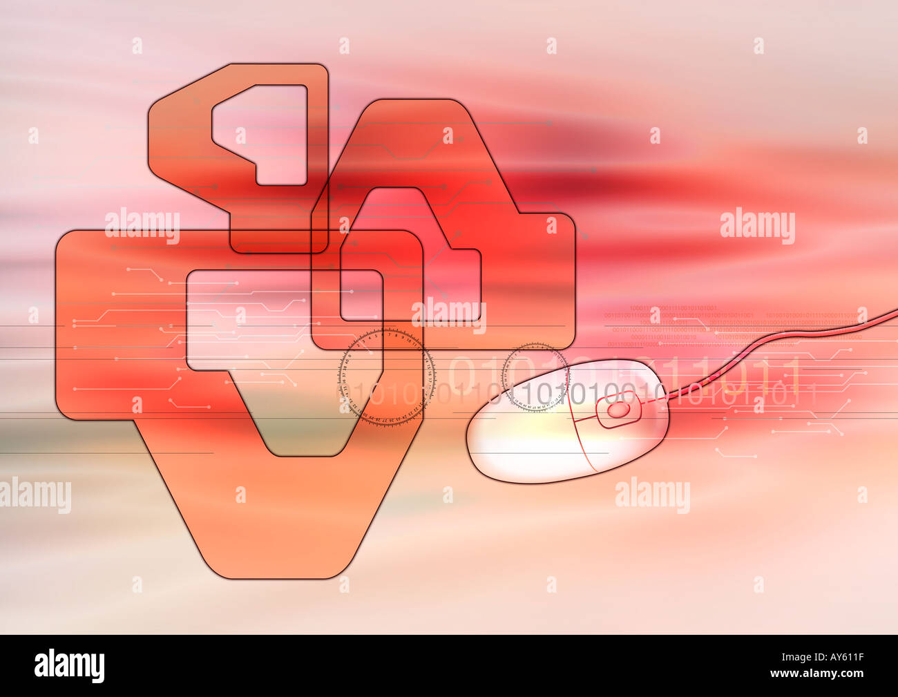 iconic mouse with geometric shape on glowing background Stock Photo - Alamy