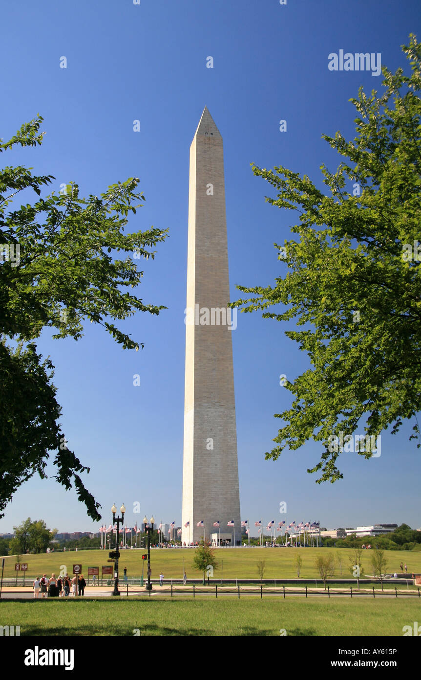 The Washington Monument, on The Mall in Washington DC, viewed from the ...