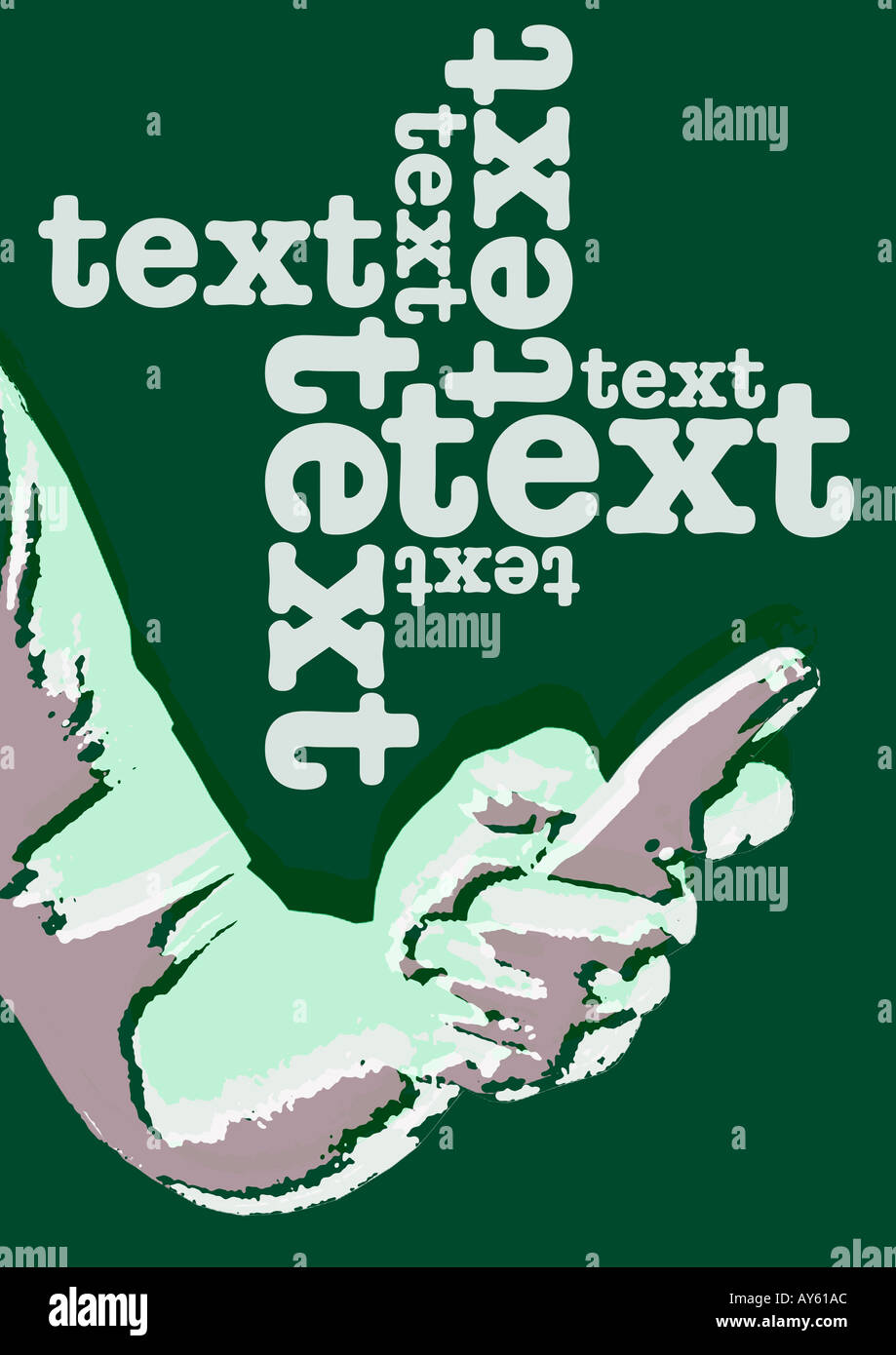 text mobile phone at arms length Stock Photo - Alamy