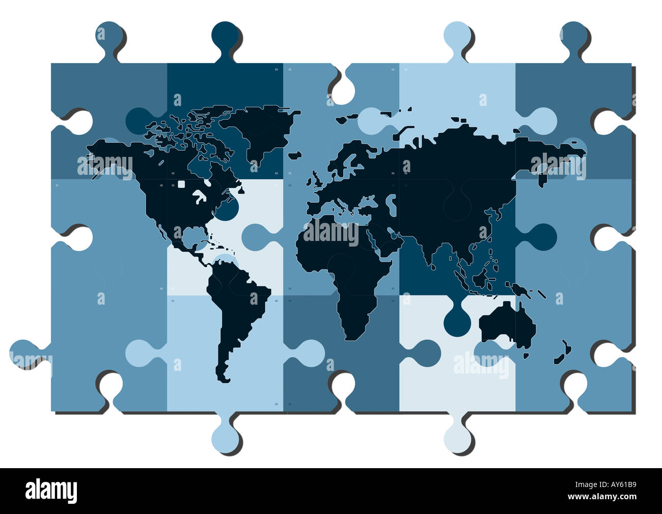 Map of the world jigsaw Cut Out Stock Images & Pictures - Alamy