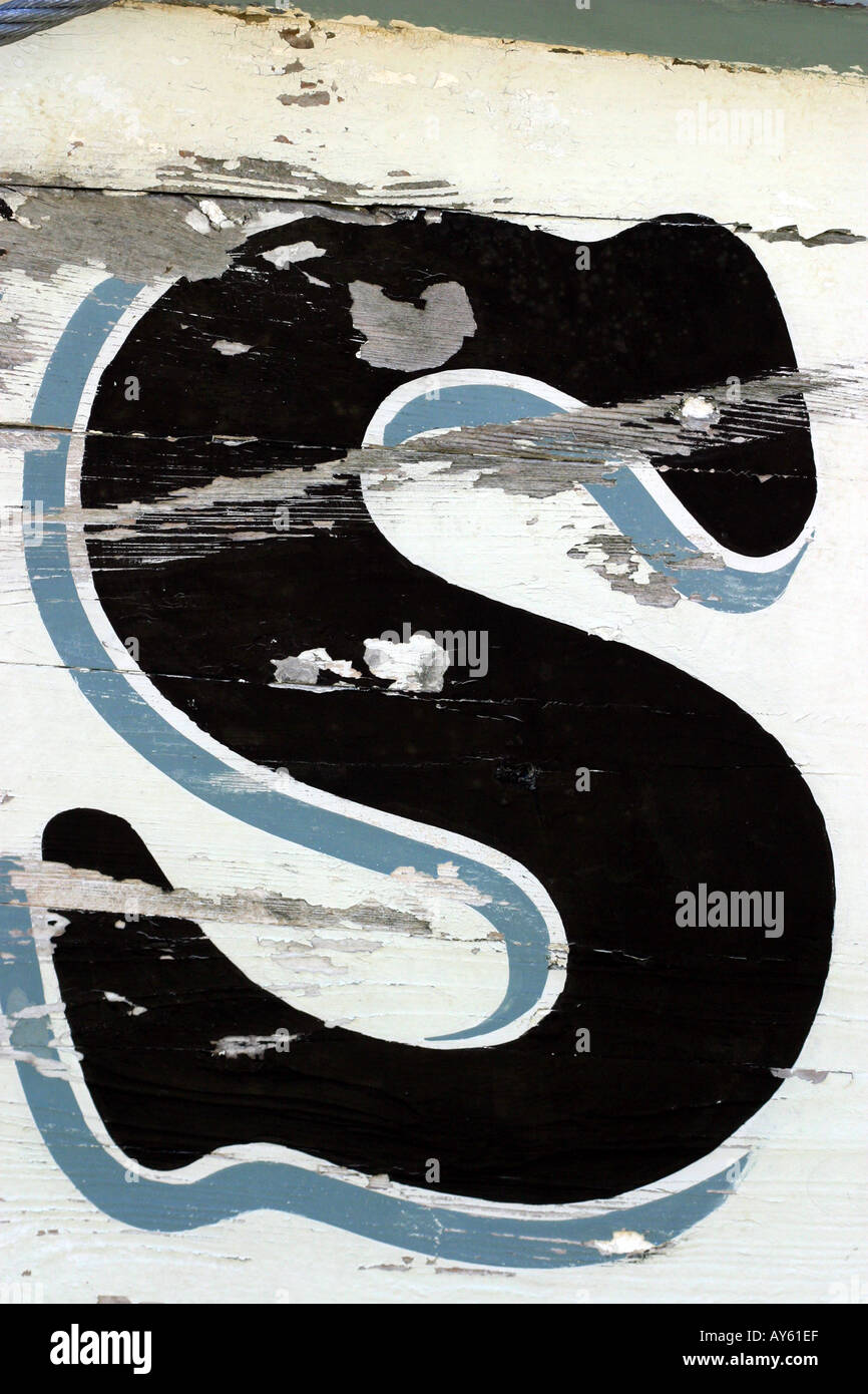 Letter S on a fishing boat Stock Photo - Alamy