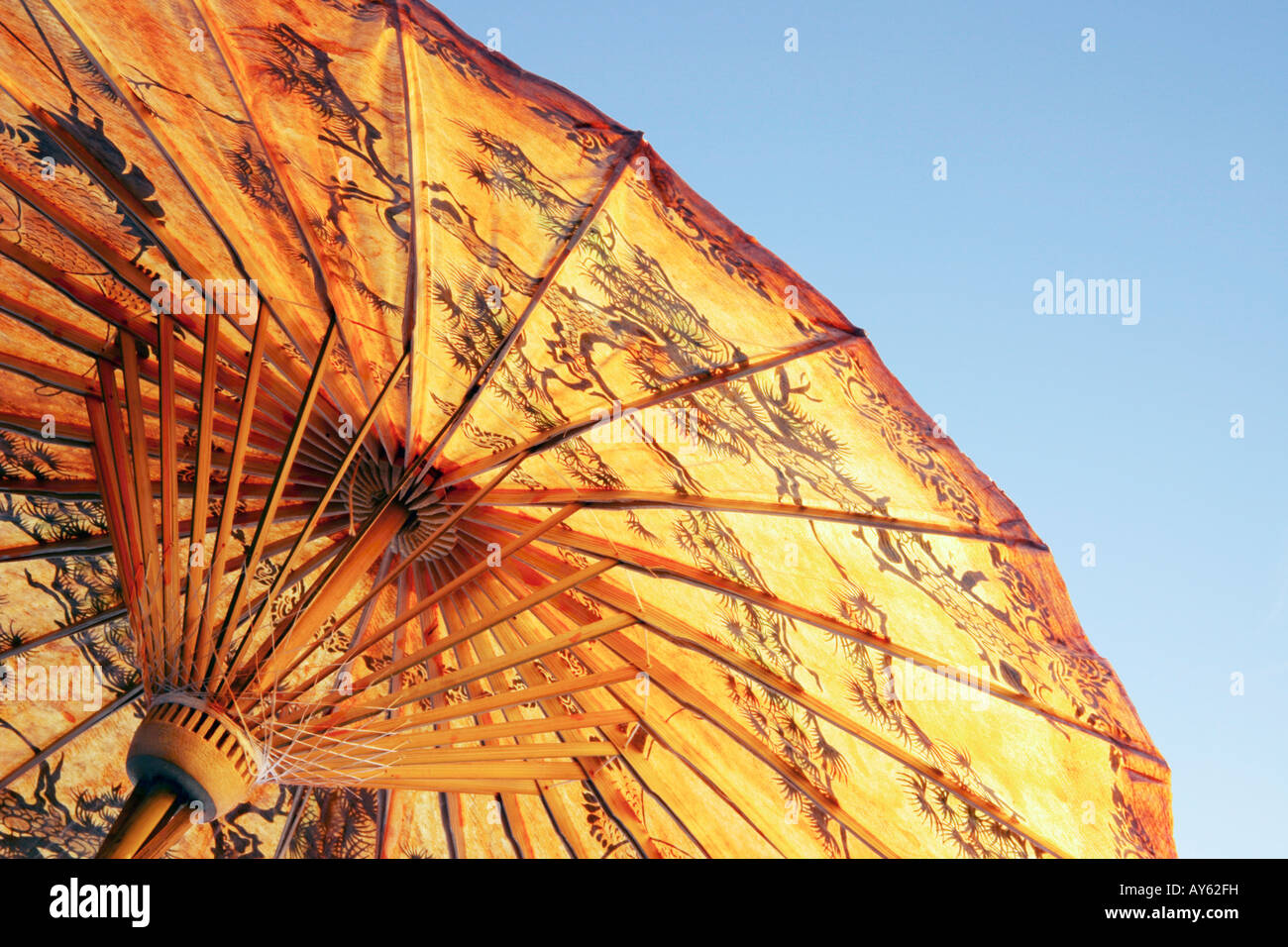 An oriental paper and bamboo parasol Stock Photo - Alamy