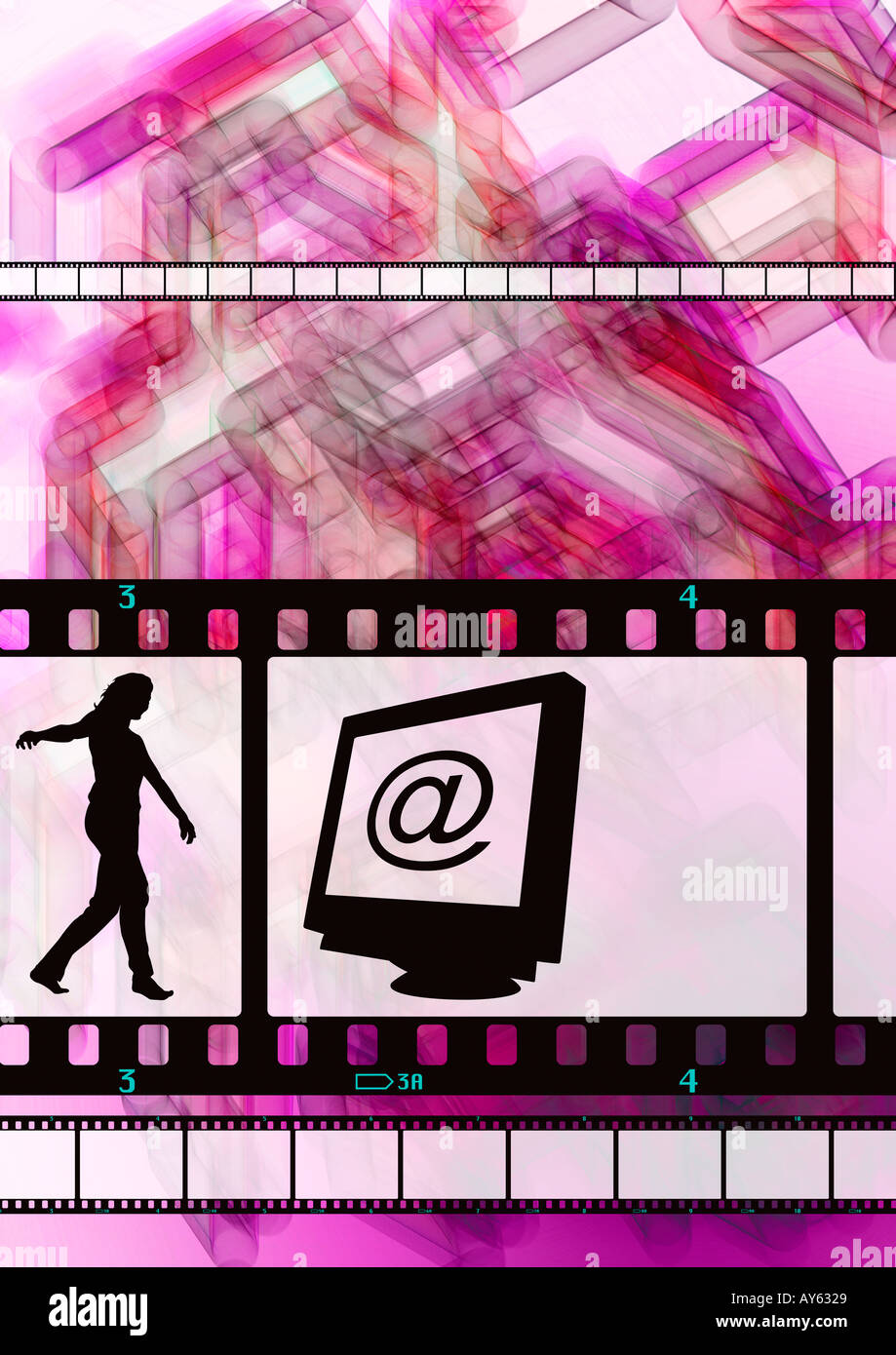 communicating in film contact strip design Stock Photo - Alamy