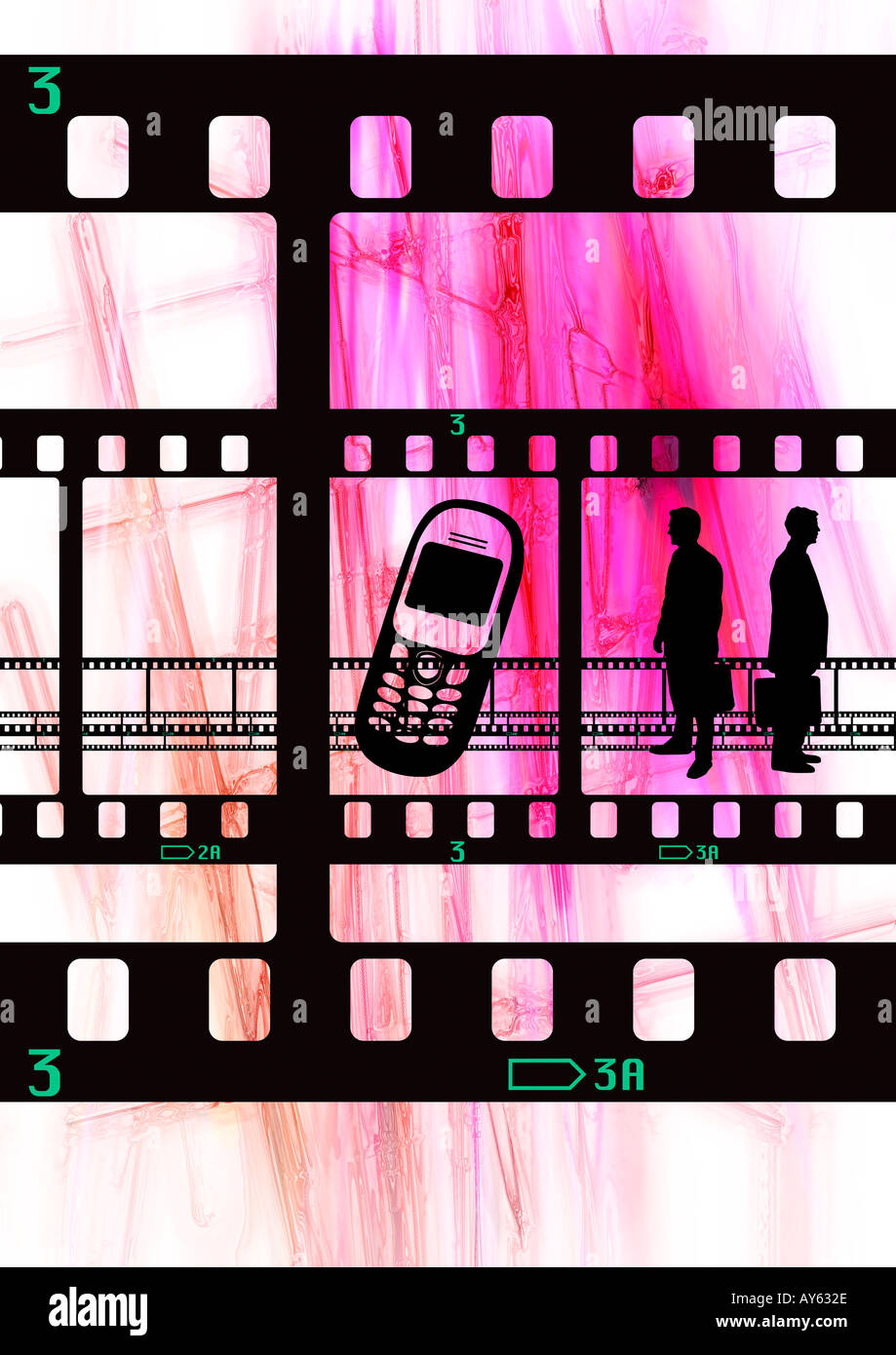 communicating in film contact strip design Stock Photo - Alamy