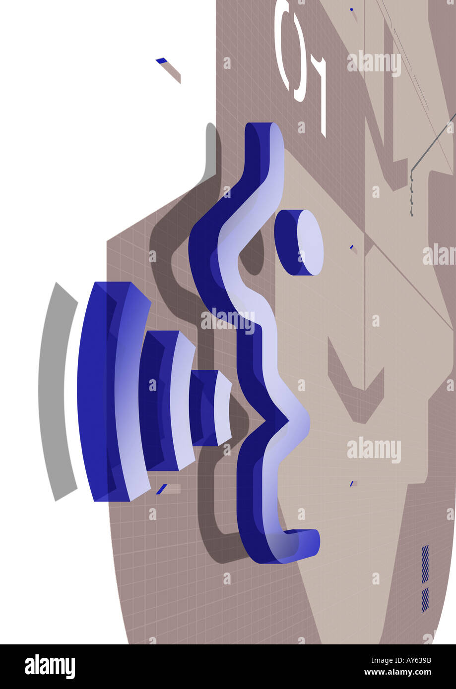 speaking face 3d icon design Stock Photo - Alamy