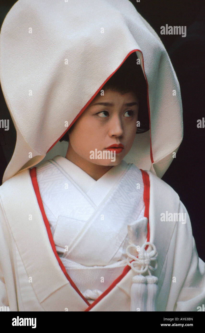 Japanese bride in traditional costume after getting married at the ...