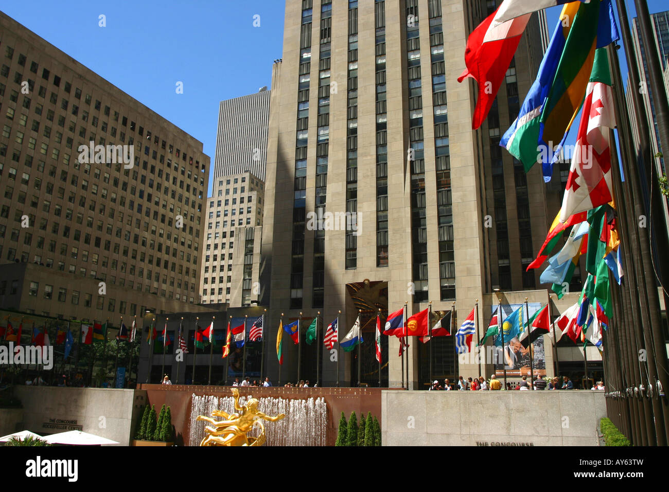 Rockefeller Center Plaza, NY Stock Photo - Alamy