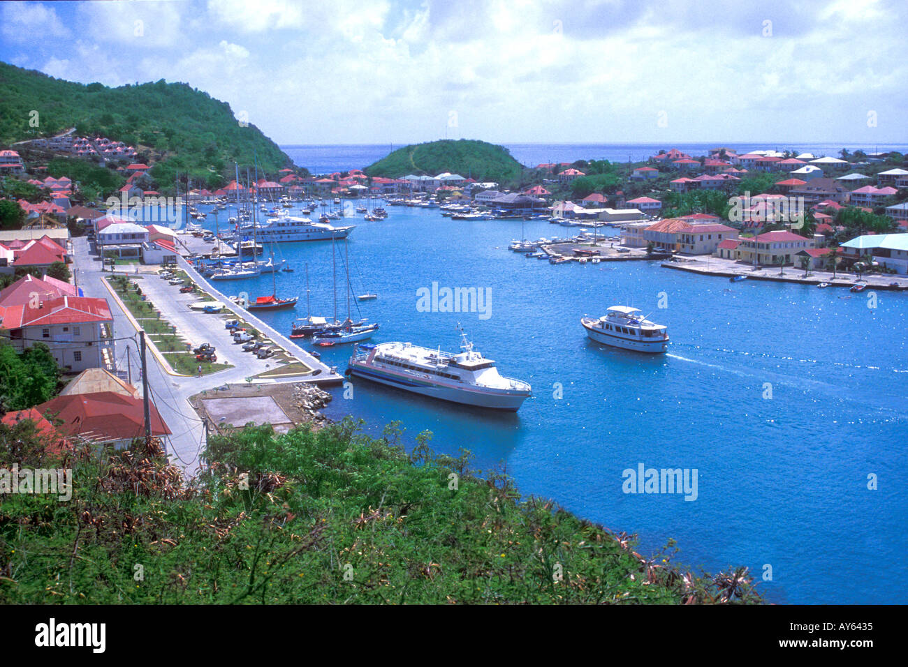 Aerial Port Gustavia St Barths Stock Photo - Alamy