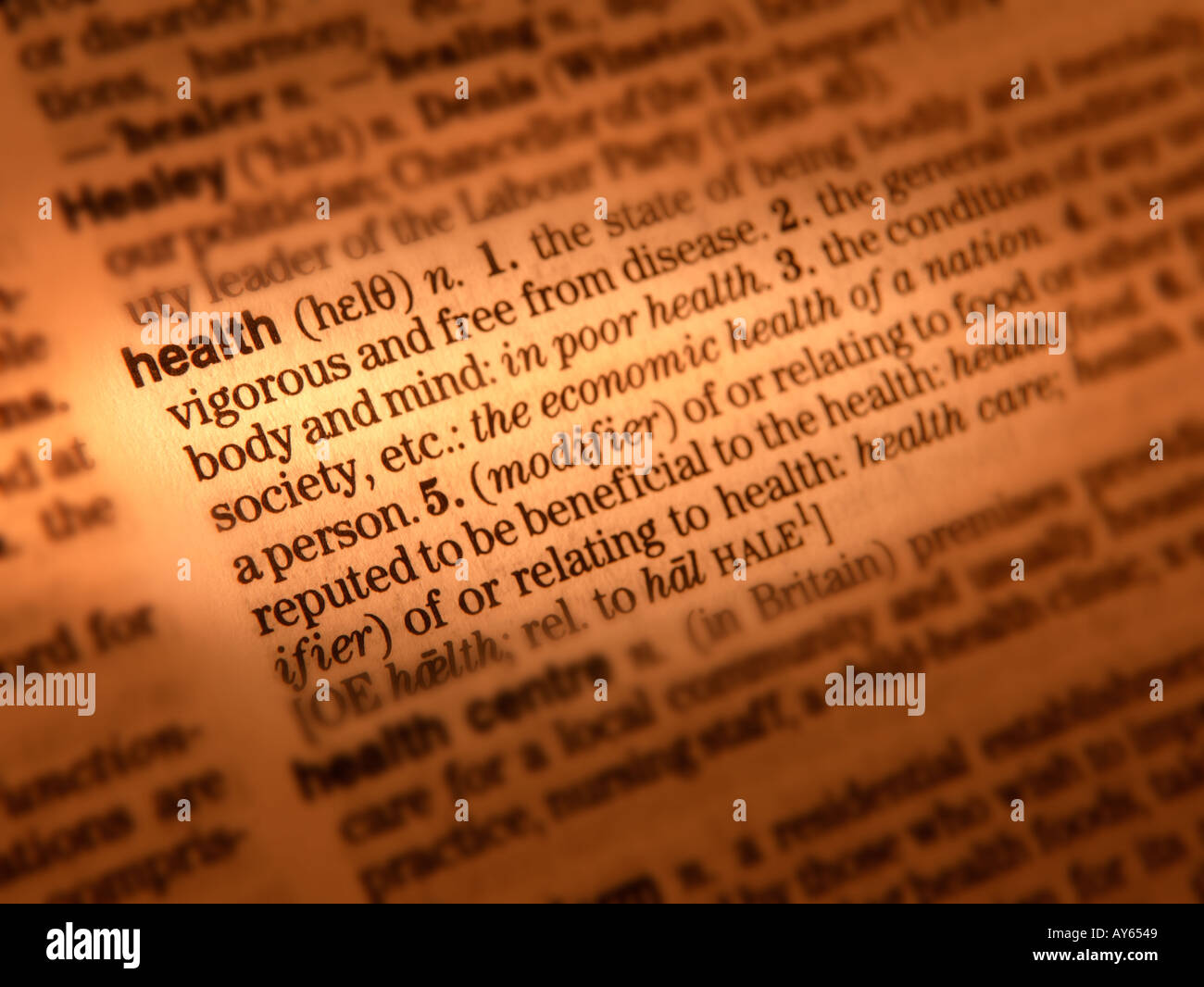 Dictionary page showing the word the hi-res stock photography and ...