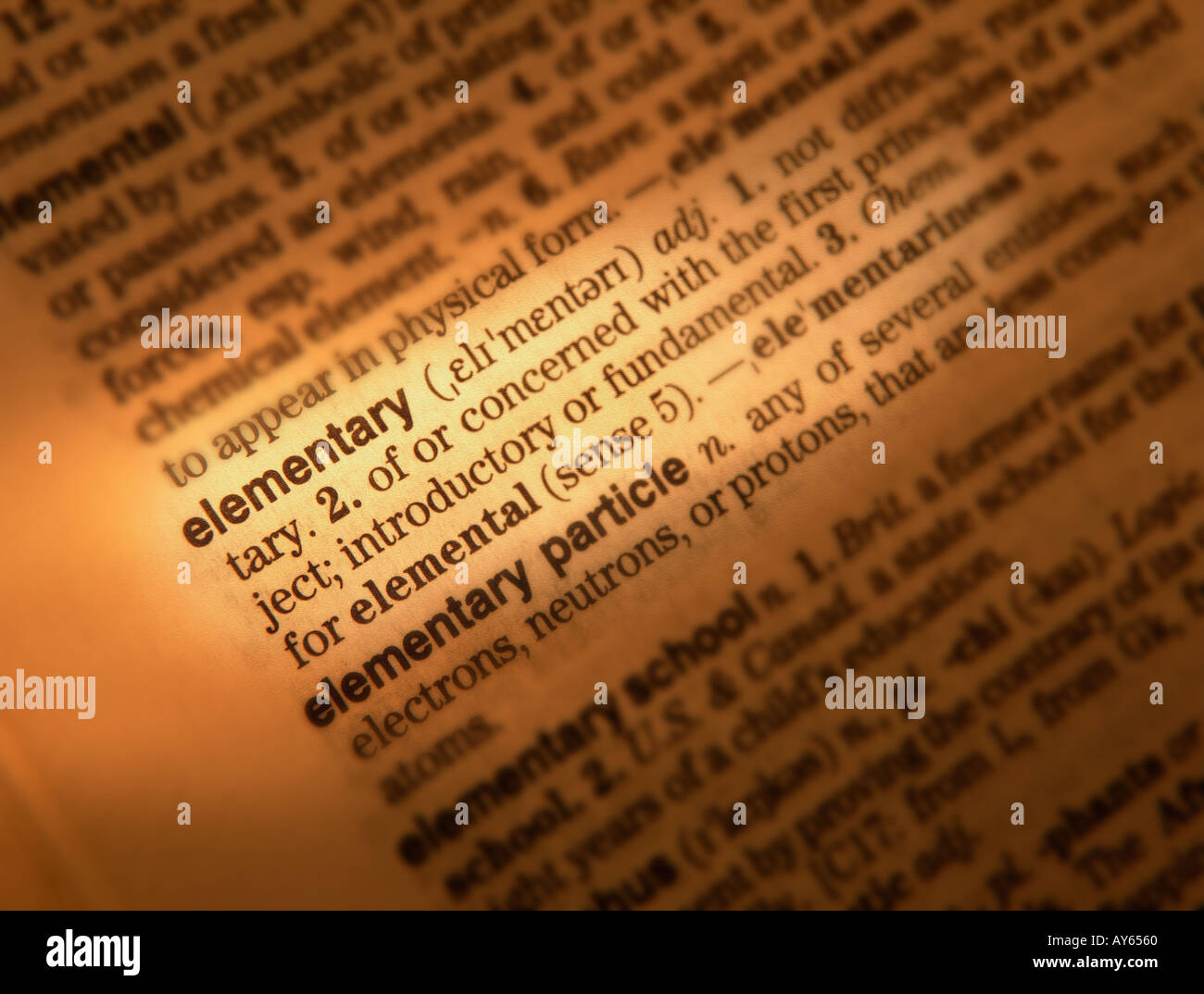 Elementary Dictionary Page