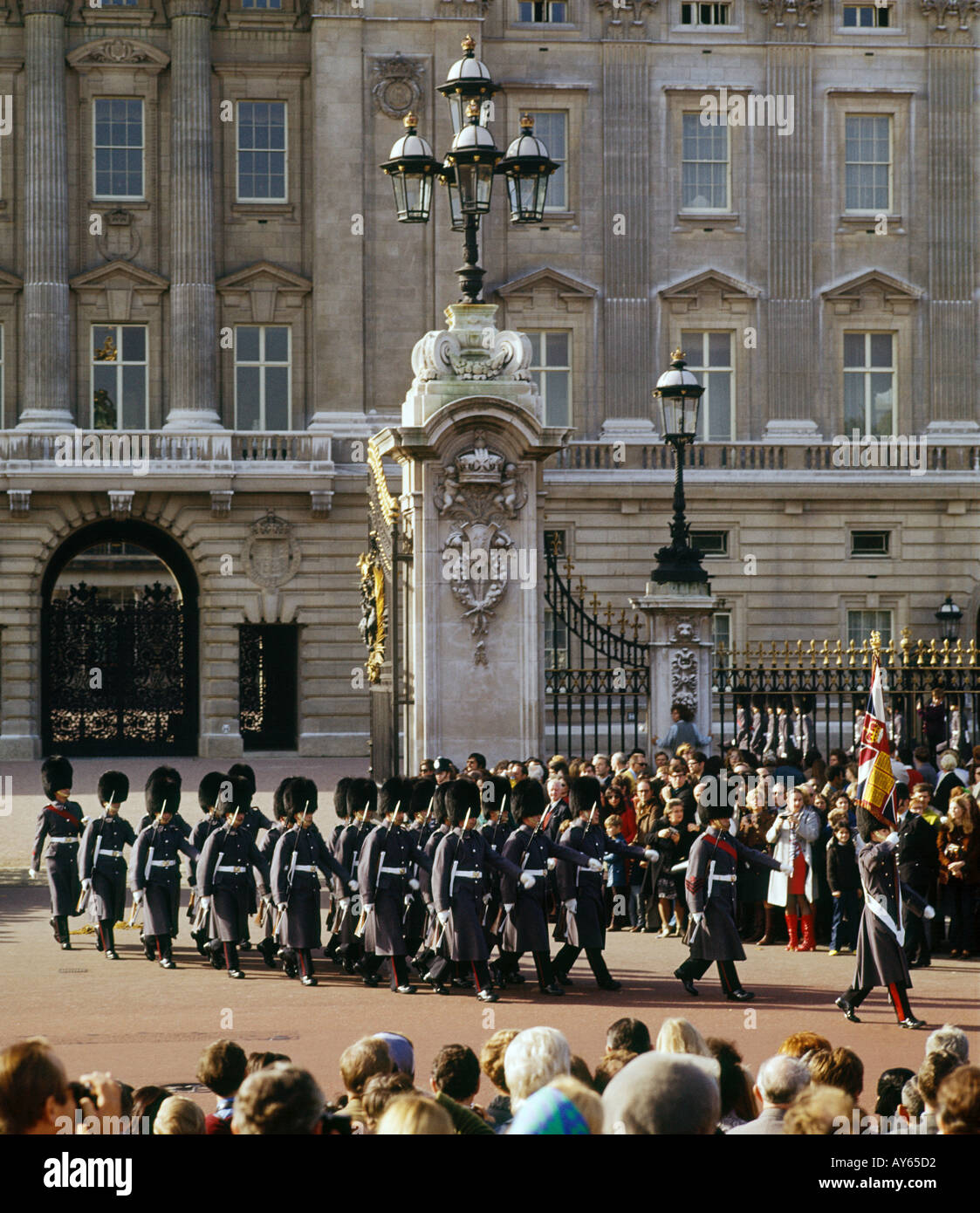 Royal Buckingham Guard on Parade Buckingham Palace London U K Stock ...