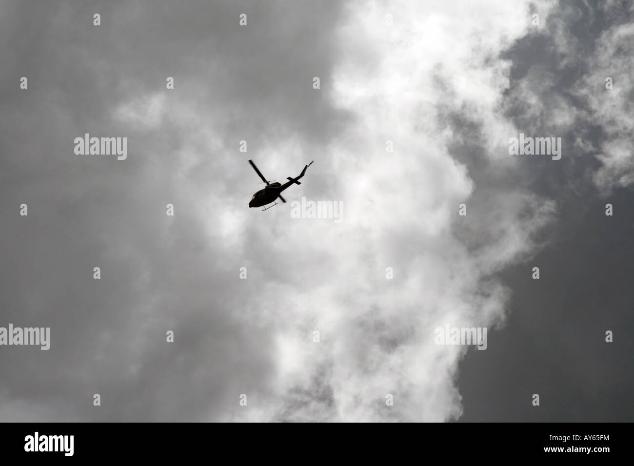 one helicopter in open sky Stock Photo - Alamy