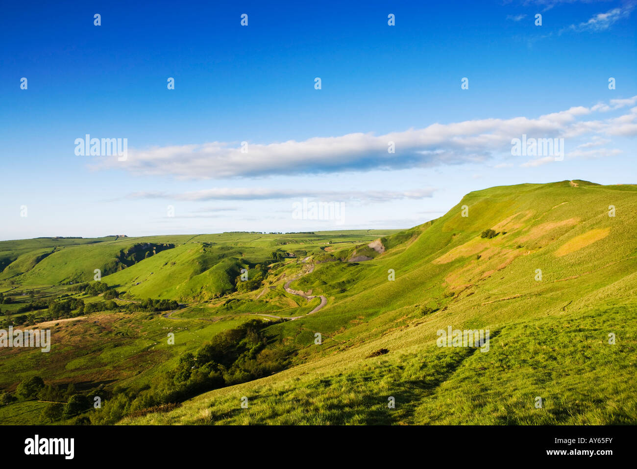 Sunrise On "Mam Tor" Mountain Summit As The Early Dawn Light Enters The ...