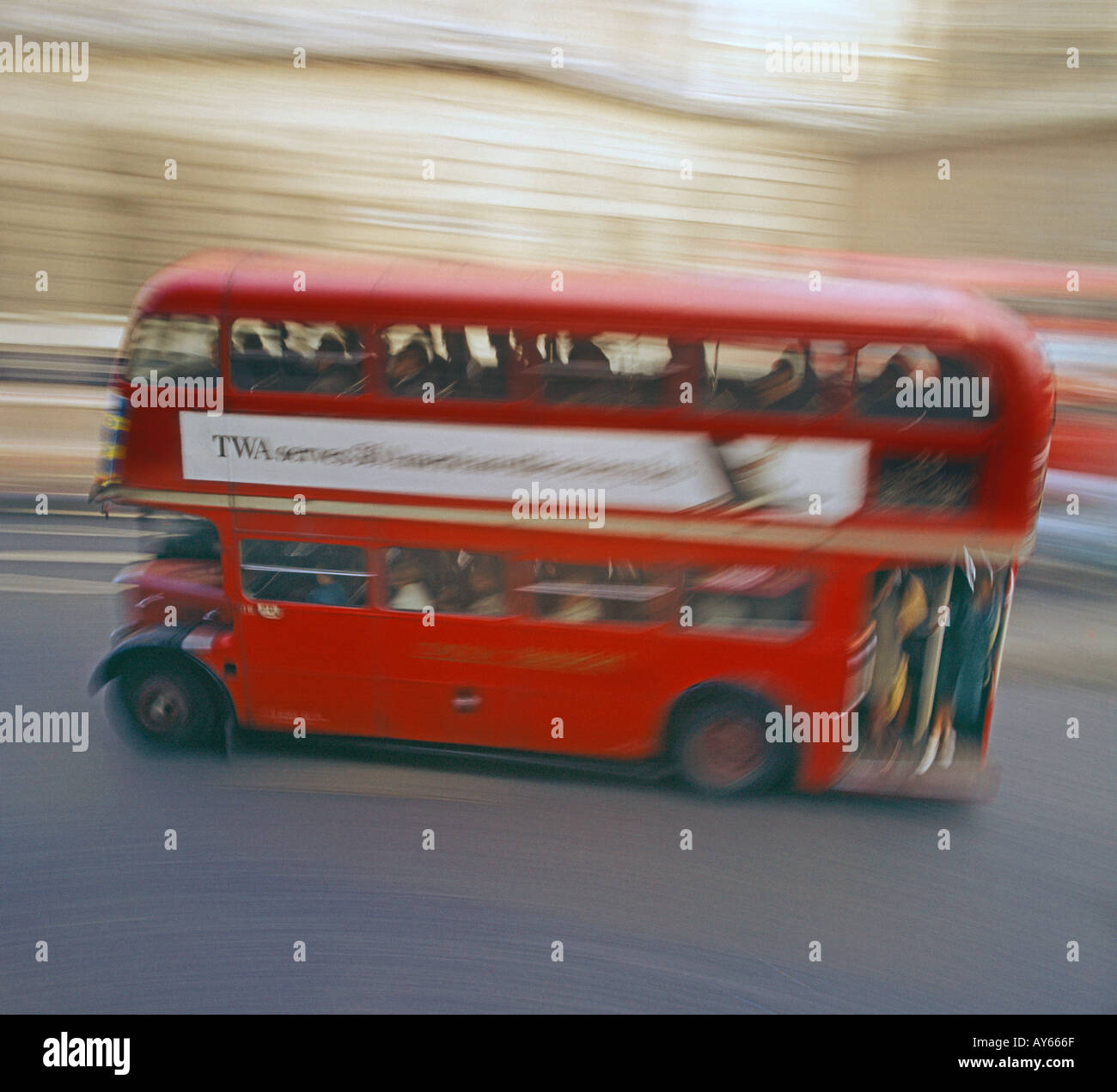 red double decker bus in London England Stock Photo - Alamy