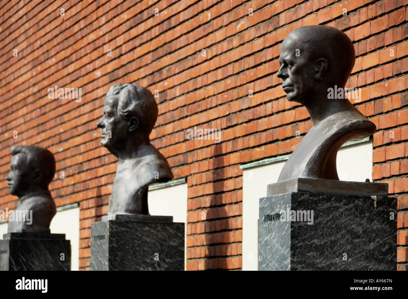 Busts outside Public Library Aarhus Stock Photo - Alamy