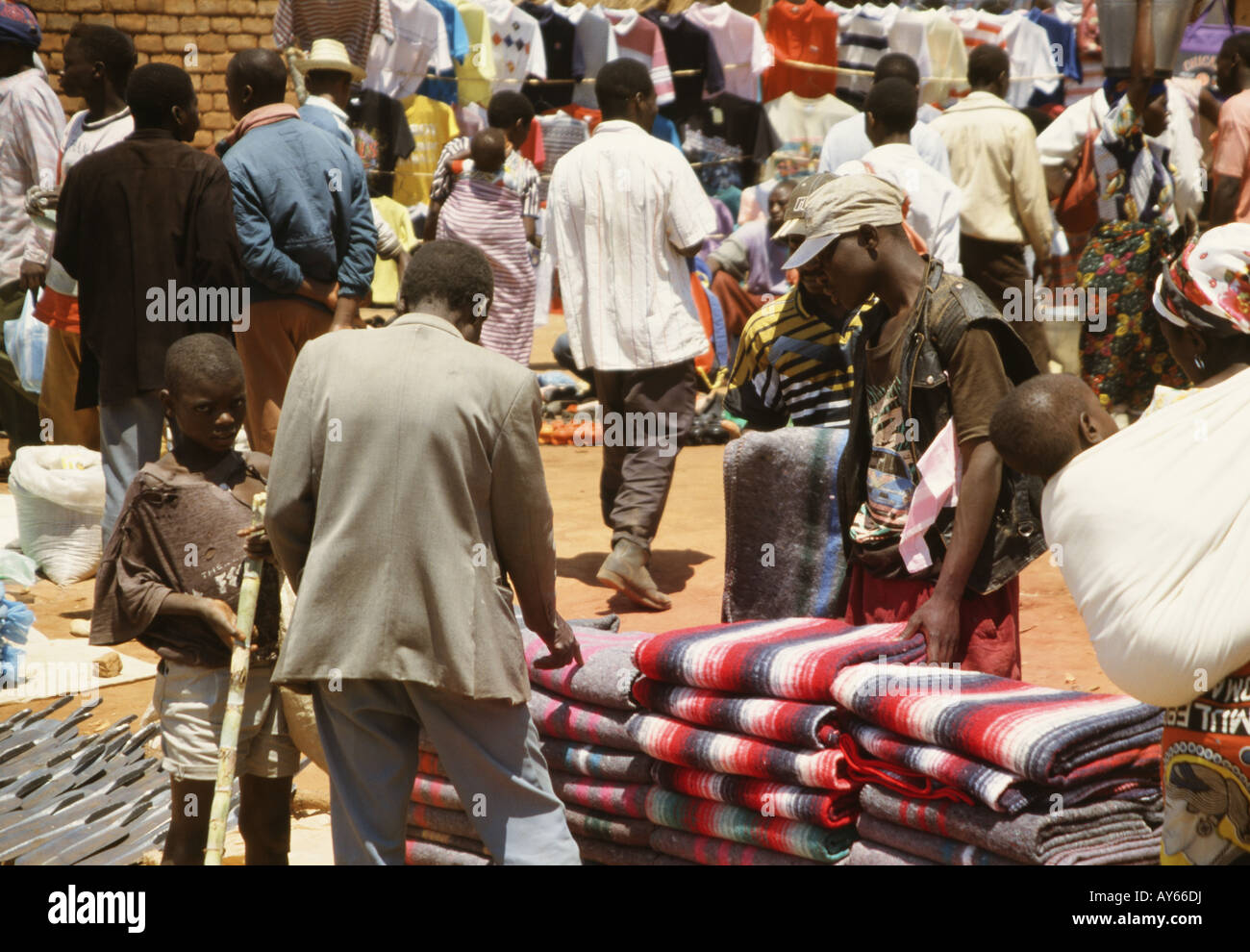 Town Market People Crowd Buying and selling Stalls Stock Photo - Alamy