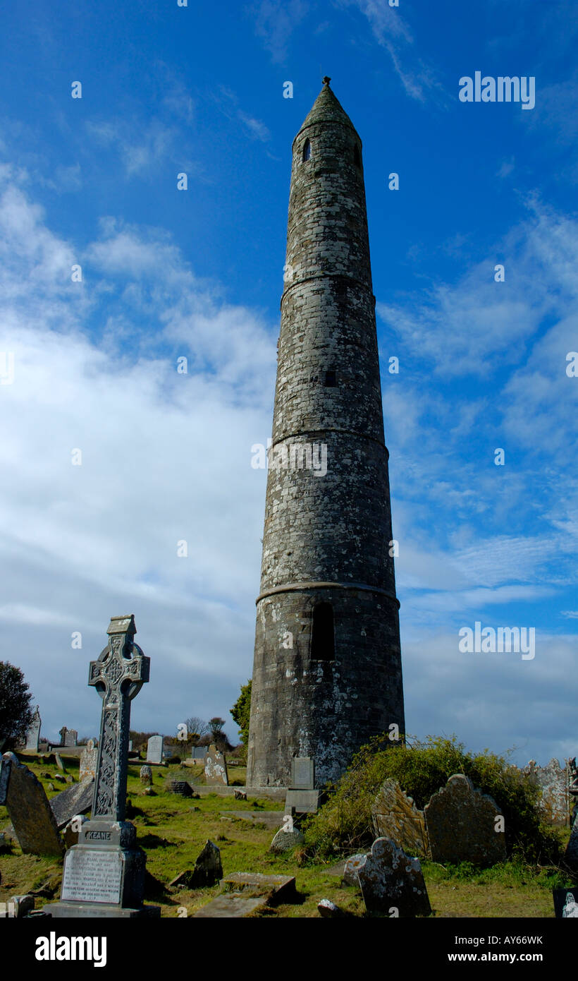 St Declans Round Tower Ardmore Co Waterford Ireland Stock Photo - Alamy
