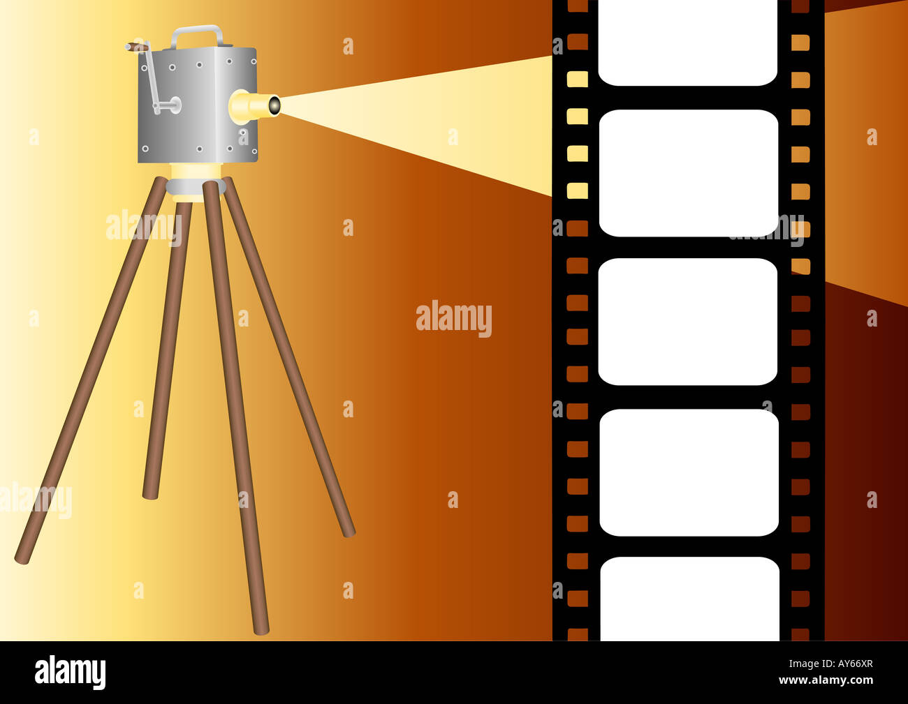 Projector with film illustration Stock Photo - Alamy